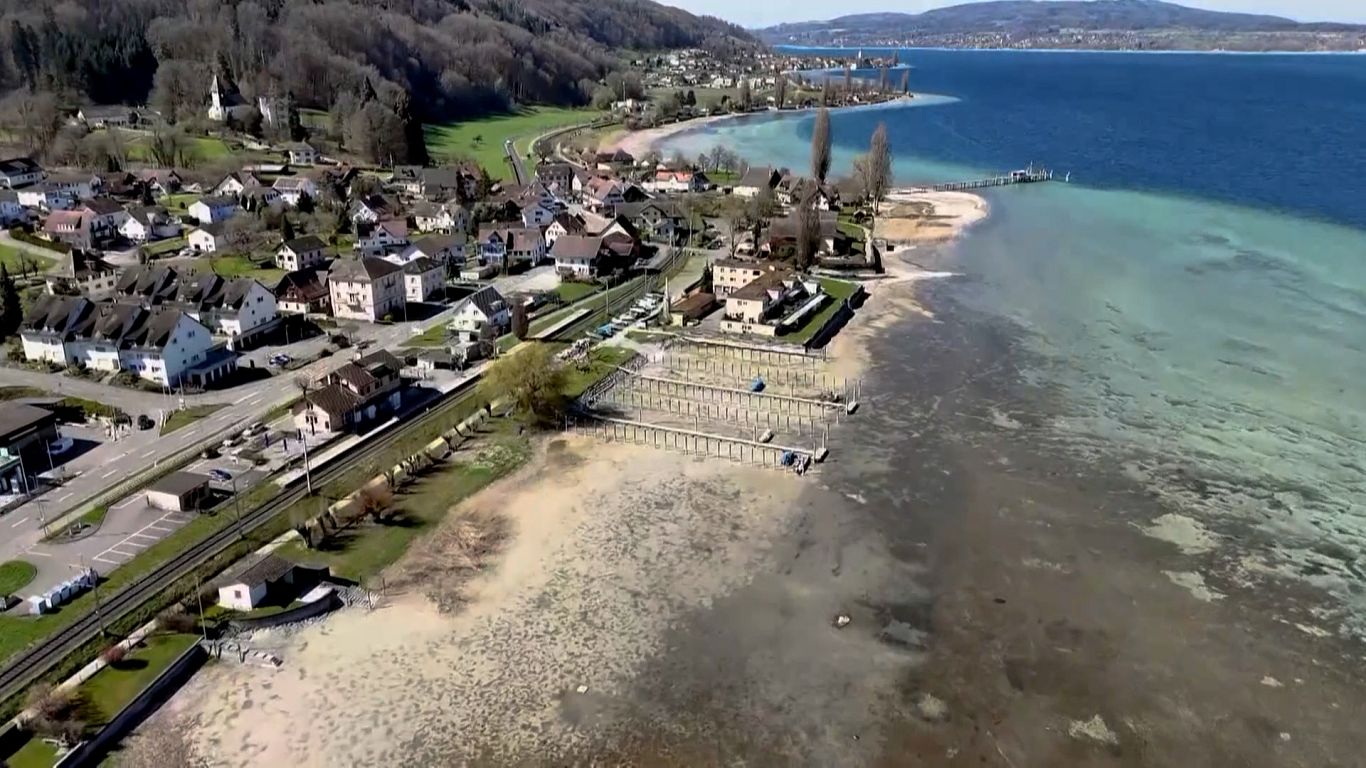 Video. Lake Constance water level hits historic lows amid drought ...
