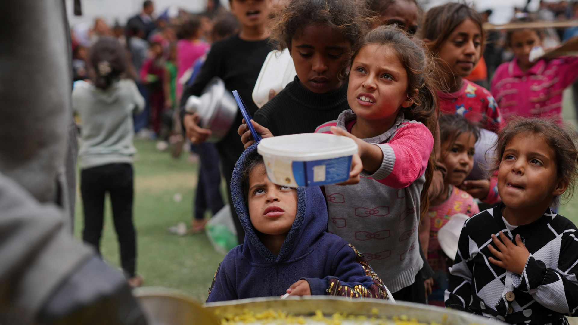 Video. Palestinesi in fila per il cibo alla mensa di beneficenza di Gaza | Euronews