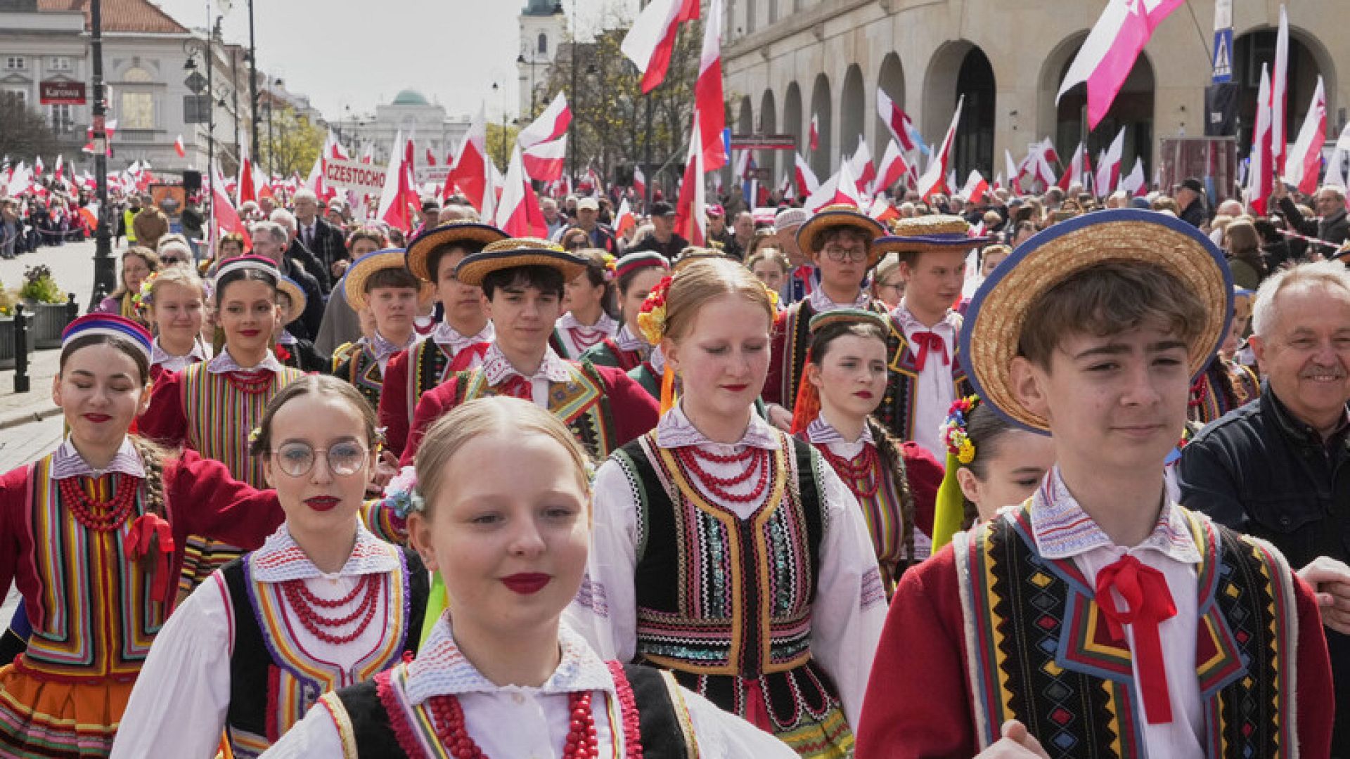 Thousands of Poles march to mark the coronation of the first Polish ...