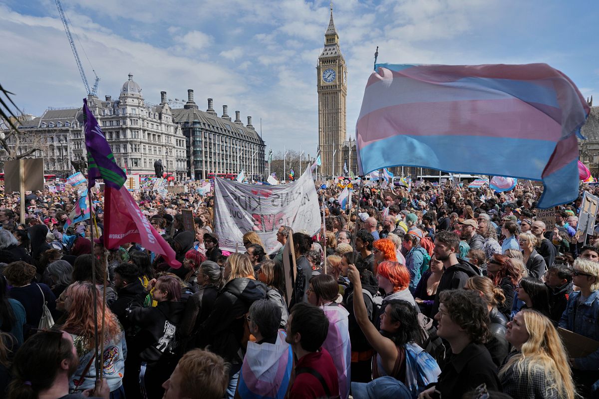 Trans activists rally in London, following UK ruling over definition of ...