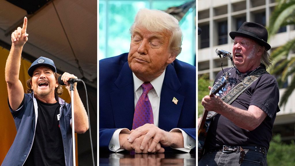 Trump shares fake clip of him hitting Bruce Springsteen with golf ball ...