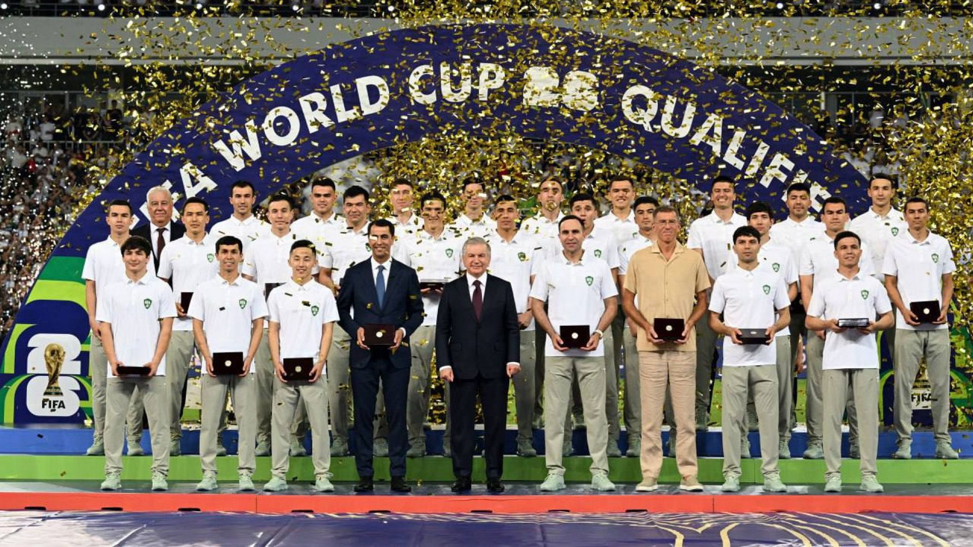 Video. Uzbekistan celebrates debut World Cup qualification with Qatar ...