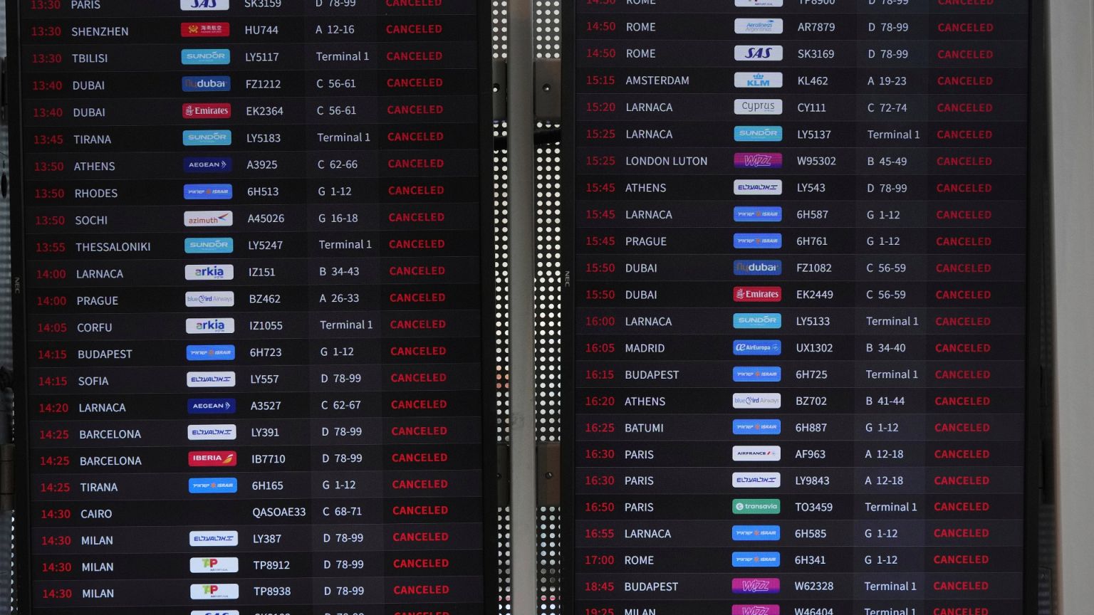 Which airports are closed and where flights are cancelled amid Israel ...