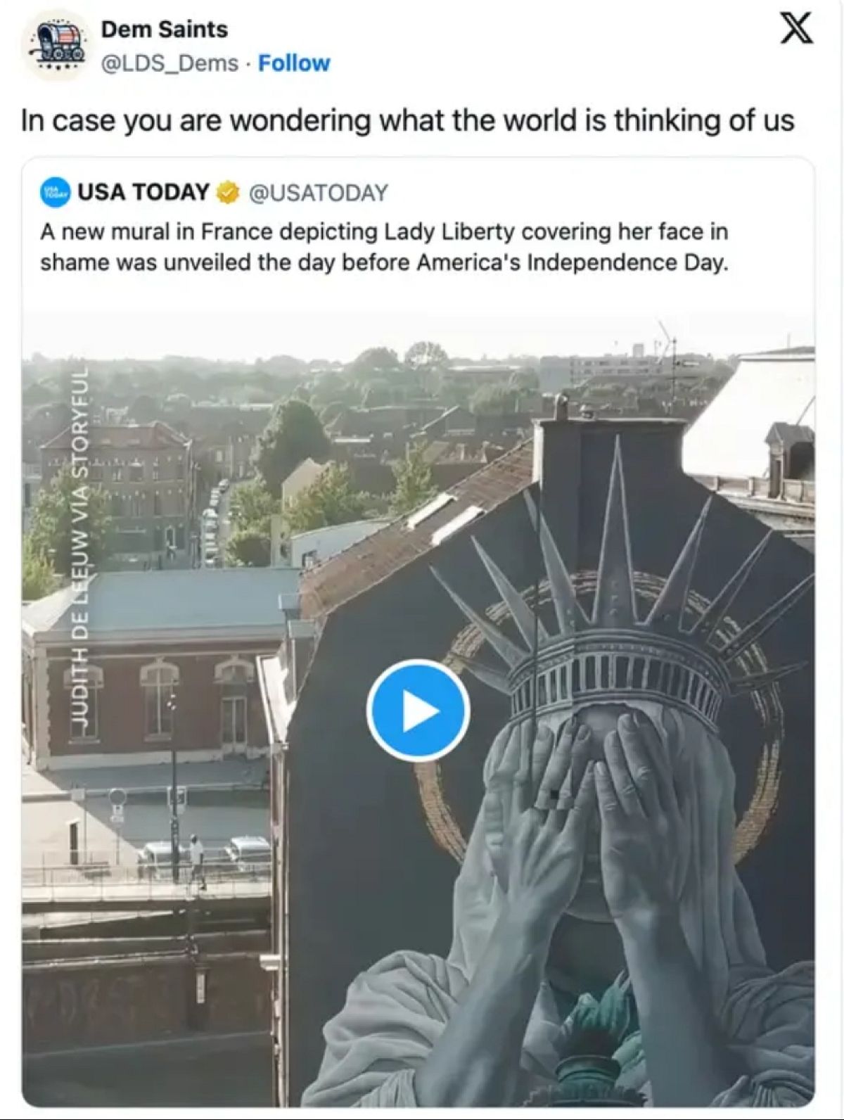 France's Lady Liberty artwork goes viral as a new Statue of Liberty ...
