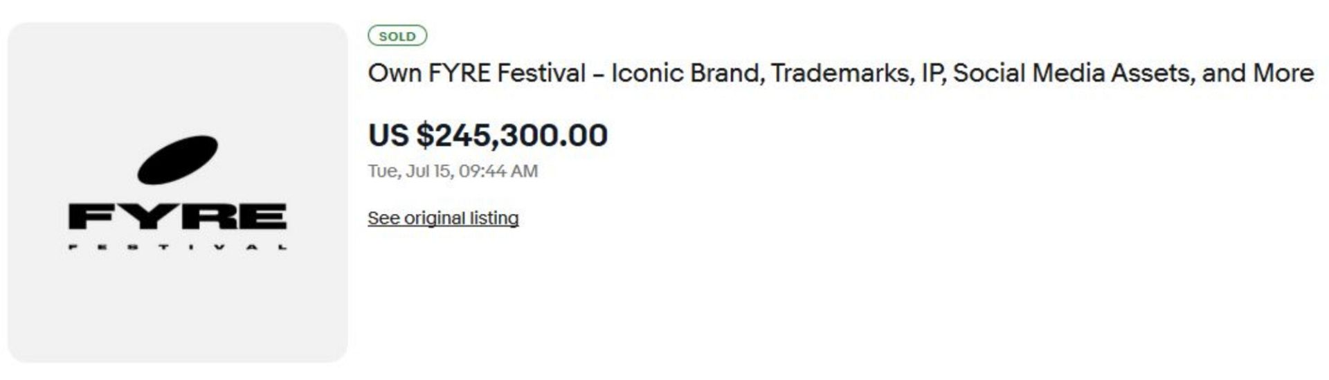 Convicted fraudster Billy McFarland sells infamous Fyre Festival on eBay for less than $250,000 ...