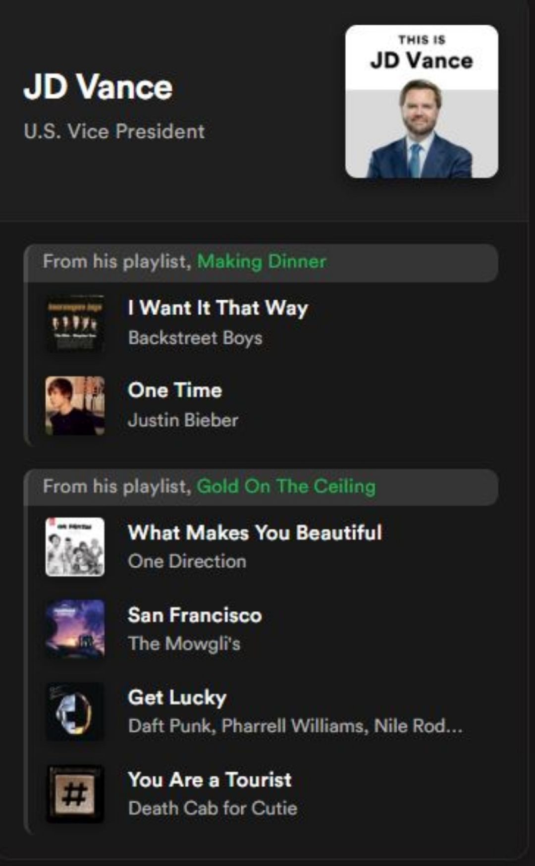 ‘Panama Playlists’ claims to expose Spotify habits of JD Vance and ...