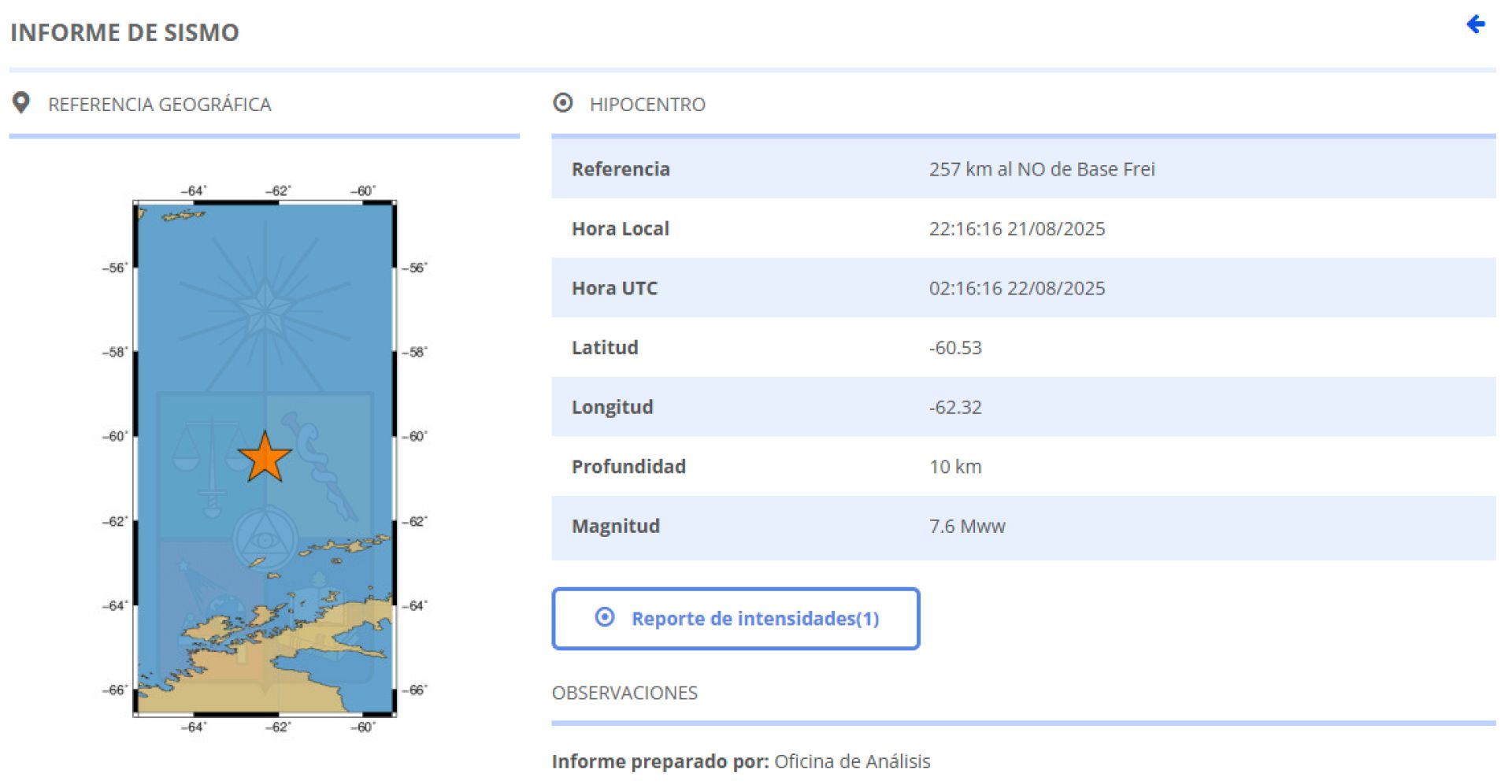 Un gran terremoto de magnitud 7,5 sacude la Antártica chilena y activa la alerta de tsunami ...