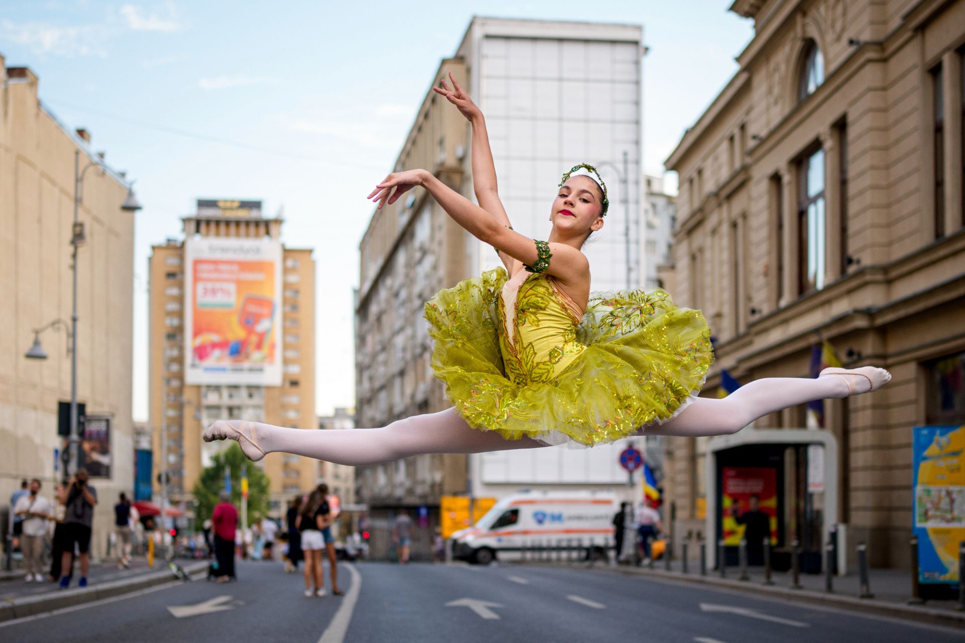 In Pictures: Ballerinas take centre stage on iconic Bucharest avenue ...