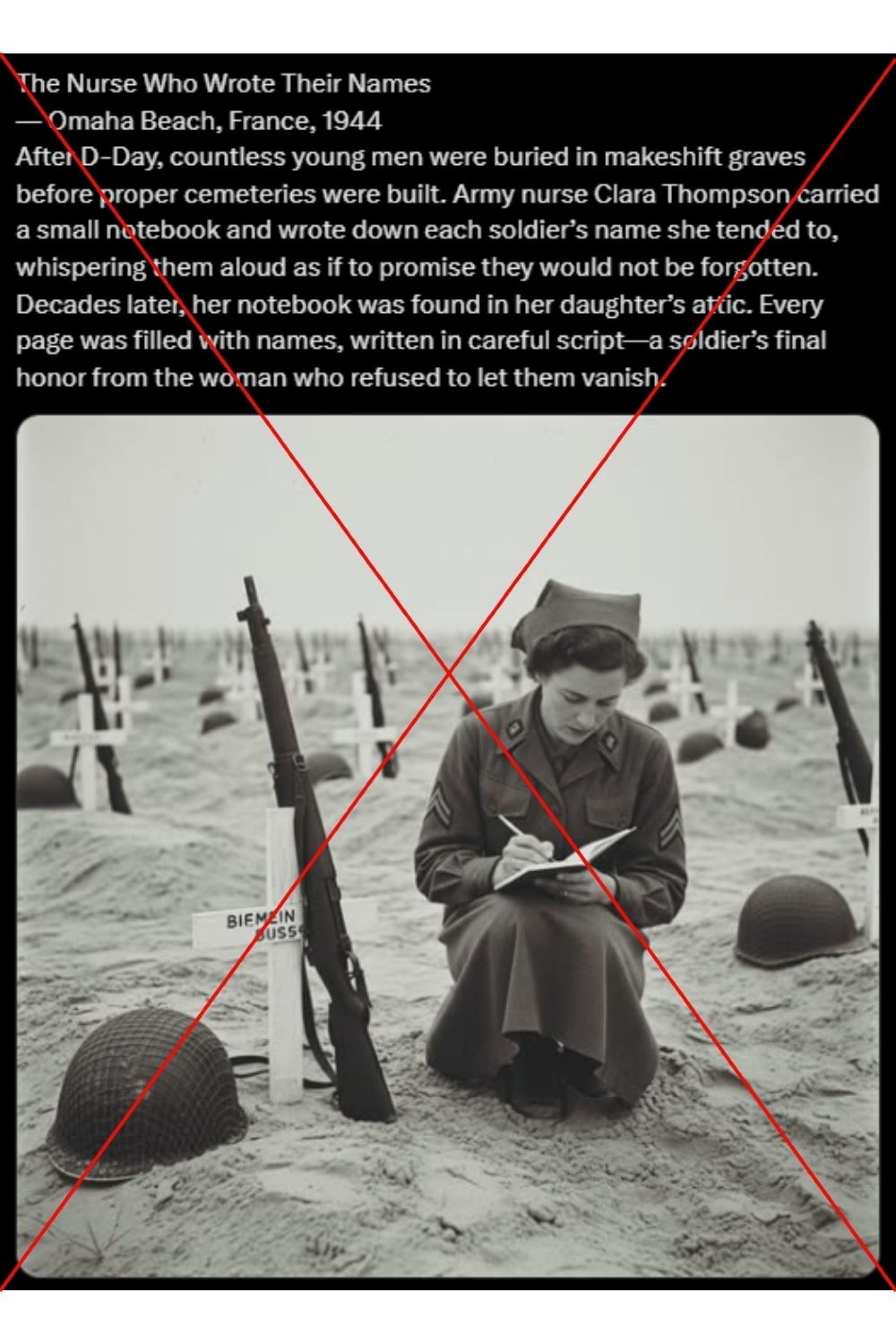 The false story of the 'Nurse who wrote the names of the fallen' in ...