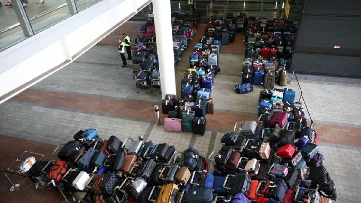 Luggage piles join long airport lines in fresh woes for summer travel ...