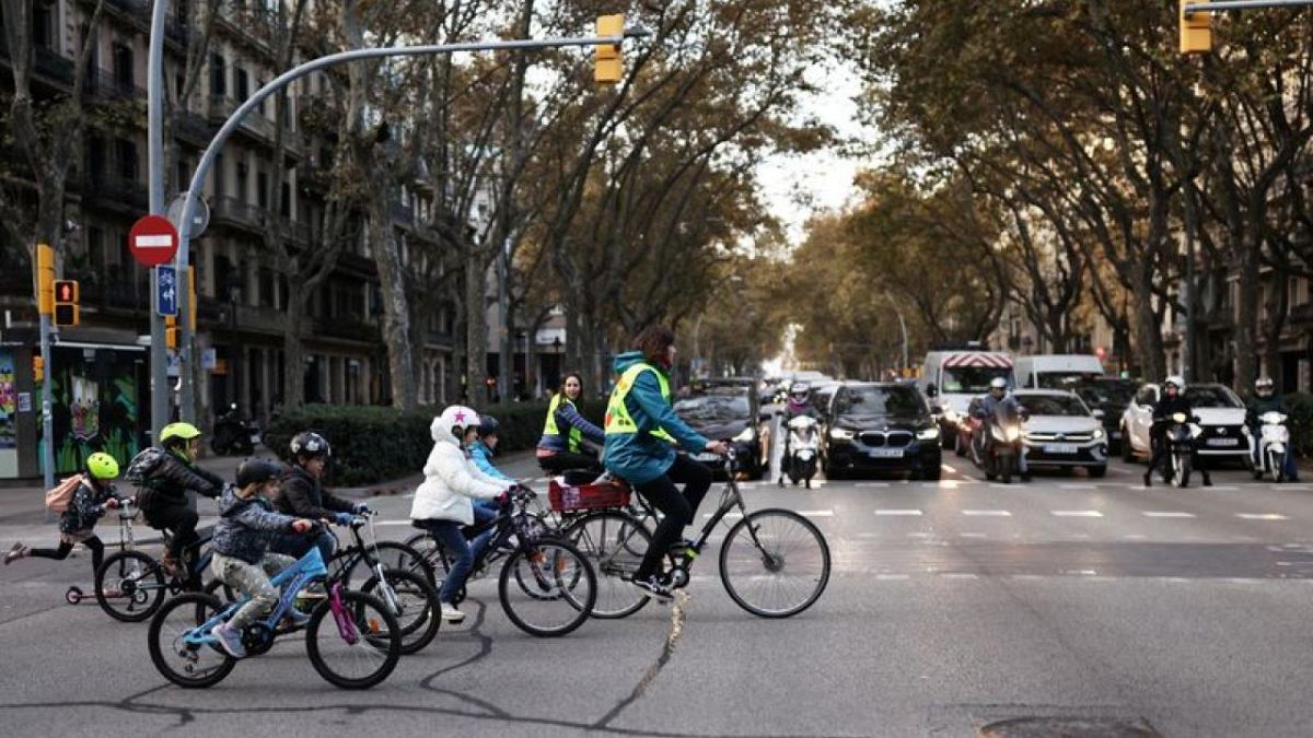Barcelona's bike bus scheme for kids encourages green transport habits ...