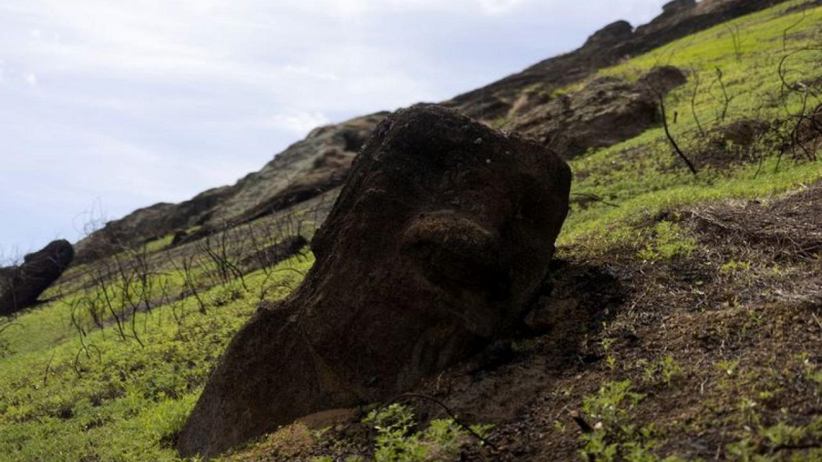 On Easter Island, burned Moai statues are a symbol of growing tensions ...